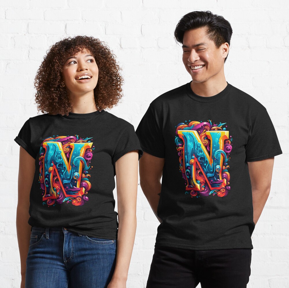 "Letter N - Cool, Detailed, typography" Sticker for Sale by Soraia ...