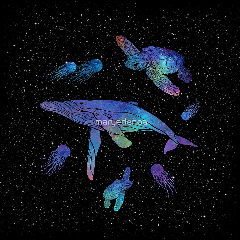"Space Sea Creatures" by maryedenoa | Redbubble