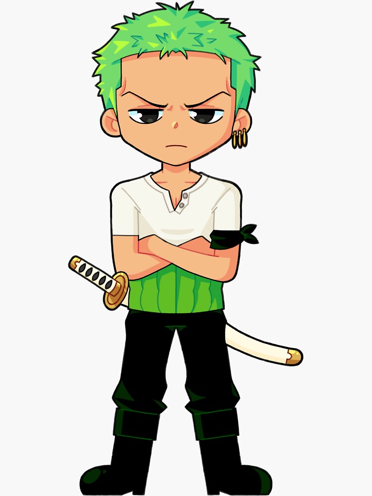 "Chibi Zoro (Pre-Timeskip)" Sticker for Sale by honeykraken | Redbubble