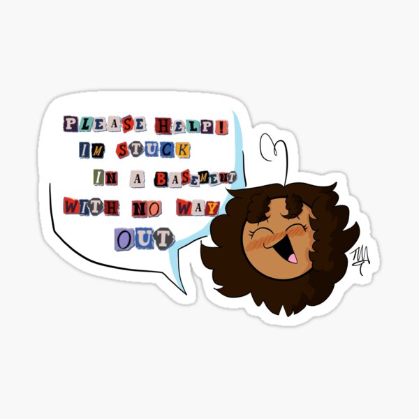 "teehee help me!! :3" Sticker for Sale by trisshopofitems | Redbubble