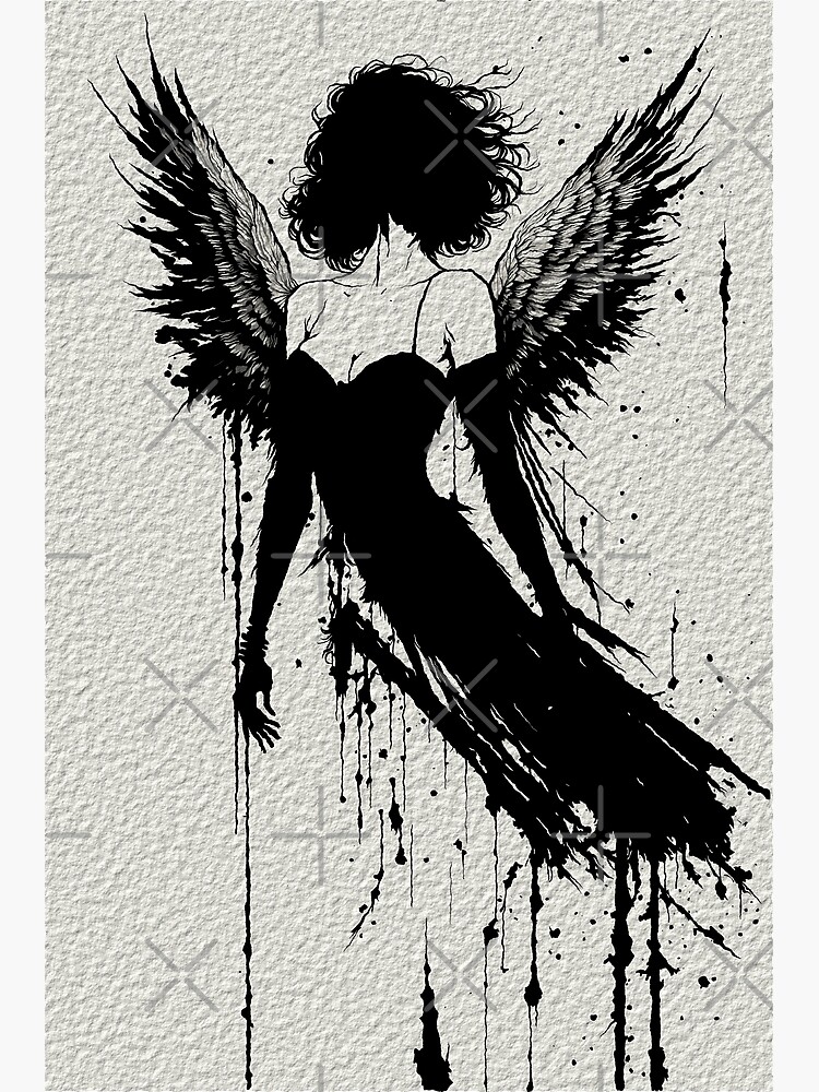 Anime Dark Fallen Angel Sketch