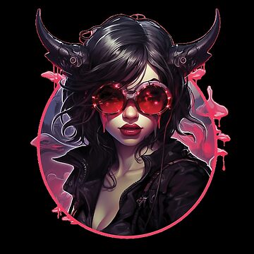 "Cyberpunk Demon Girl" Sticker for Sale by WeirdLizard | Redbubble