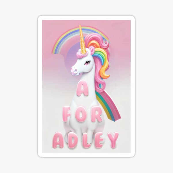 "A For Adley" Sticker for Sale by AykutDoodle | Redbubble