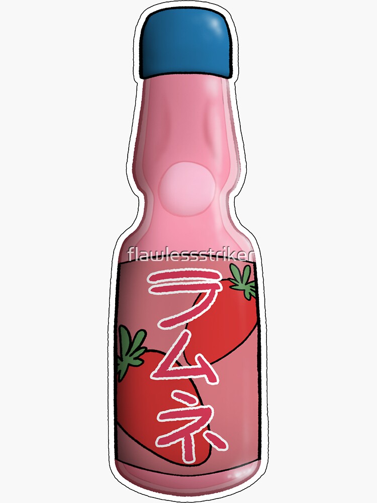 "Strawberry Ramune Sticker" Sticker for Sale by flawlessstriker | Redbubble