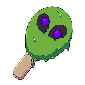 "Alien Ice Cream" Sticker for Sale by knightwhodraws | Redbubble
