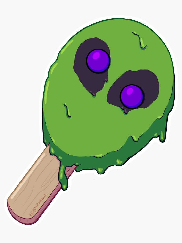 "Alien Ice Cream" Sticker for Sale by knightwhodraws | Redbubble