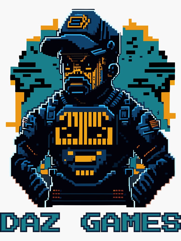 "daz games t-shirt design" Sticker for Sale by Madanart | Redbubble