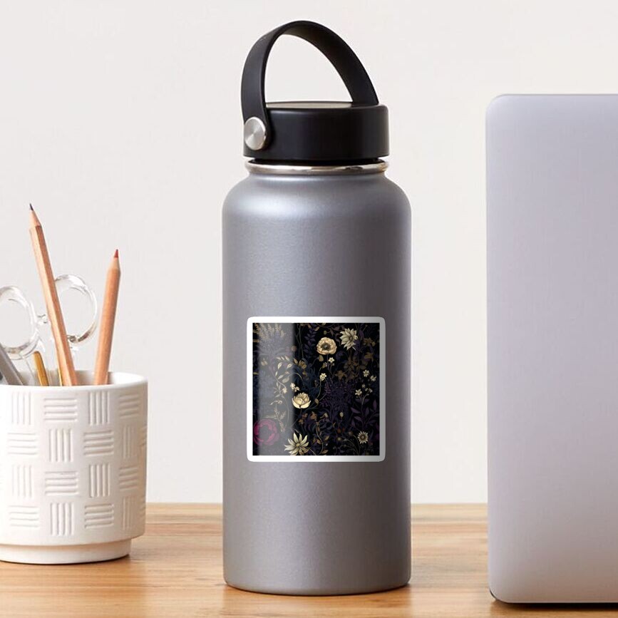 "Dark Floral 2" Sticker for Sale by Calmly | Redbubble