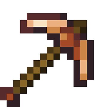 "minecraft copper pickaxe pixelart" Sticker by LordHugo02 | Redbubble
