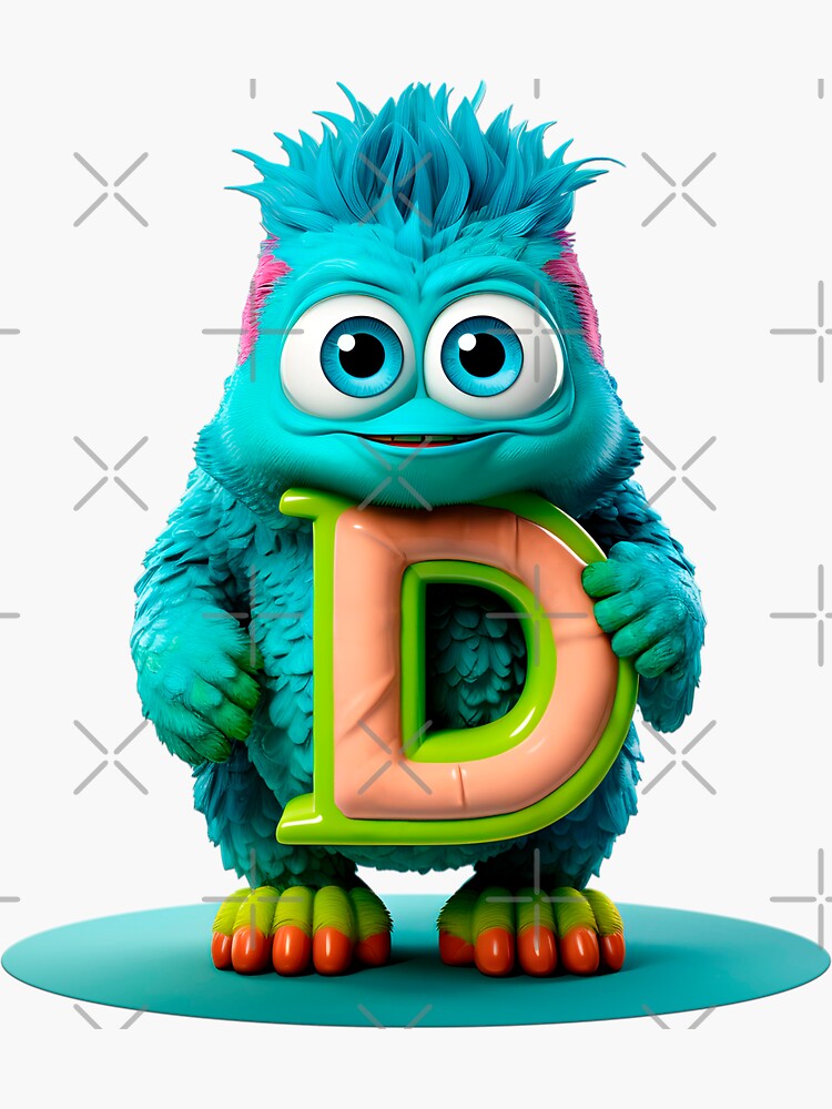 "Adorable Kids Monster Alphabet Letter D Funny Back to School ...