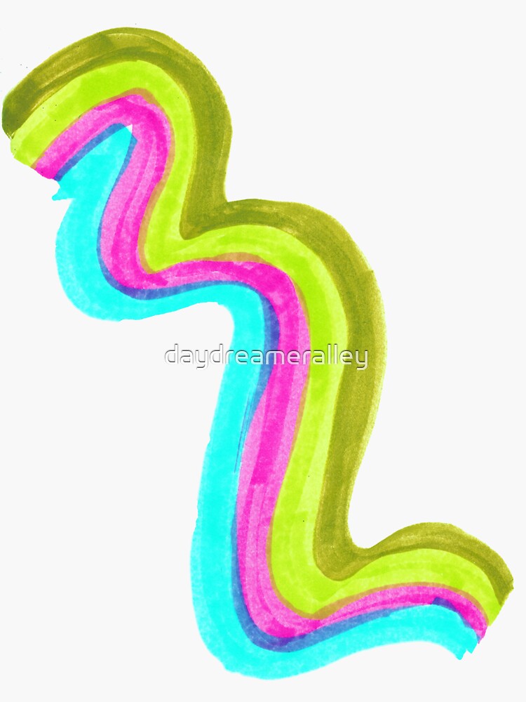 "Alcohol Ink Marker Squiggle Lines - Sage Green, Lime, Magenta and Cyan ...