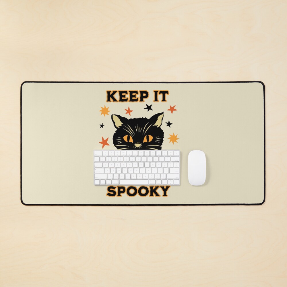 "Vintage Halloween Black Cat Keep it Spooky Retro Folk Art" Sticker for ...