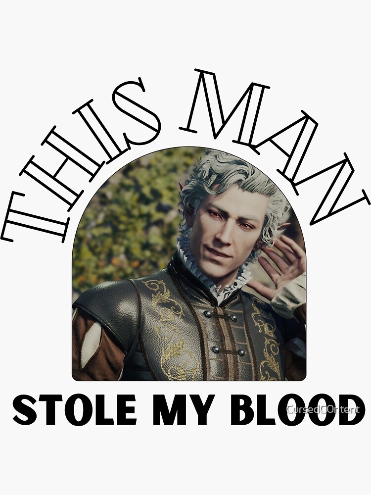 "Astarion stole all of my blood - BG3" Sticker for Sale by ...
