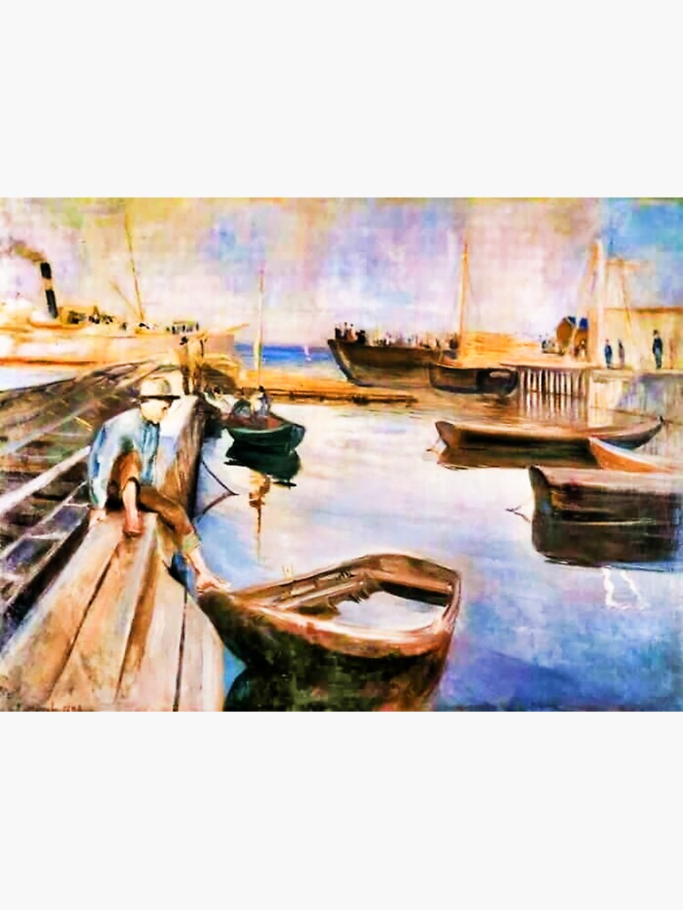 " Arrival of the Mail Boat 1890 Edvard Munch " Sticker for Sale by ...