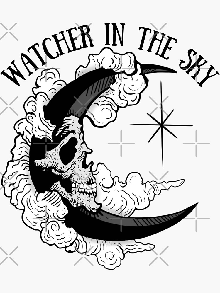 "Watcher In The Sky - Moon Design " Sticker for Sale by CharlottesArtz ...