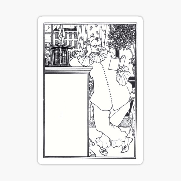 "Aubrey Beardsley, Pierrot" Sticker for Sale by NouveauEra | Redbubble