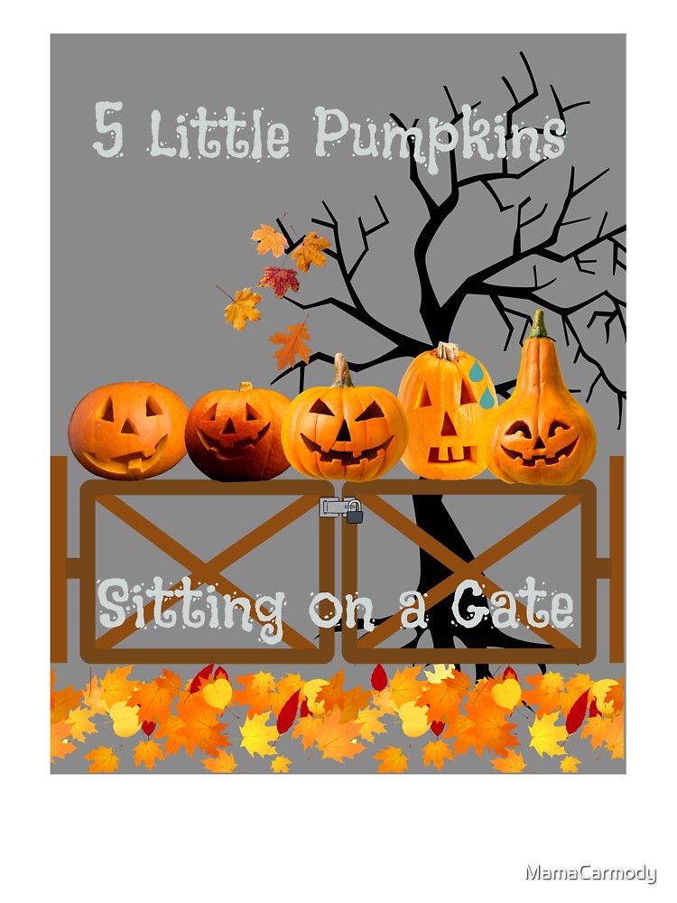 Coloring Page 5 Little Pumpkins Sitting On A Gate