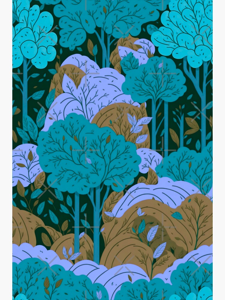 "Blue Rainbow Forest Trees Pattern" Sticker for Sale by druidwolfart ...