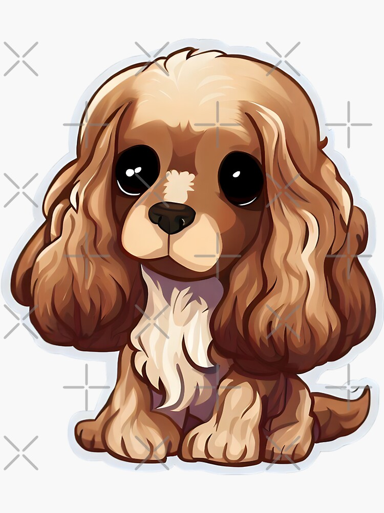 Pegatina for Sale con la obra «Cocker Spaniel Inglés Chibi» de ...