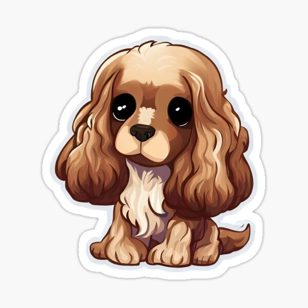Pegatina for Sale con la obra «Cocker Spaniel Inglés Chibi» de ...