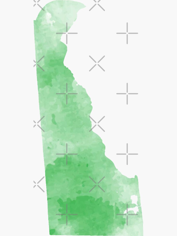 "Green Watercolor Delaware" Sticker by kevgib | Redbubble
