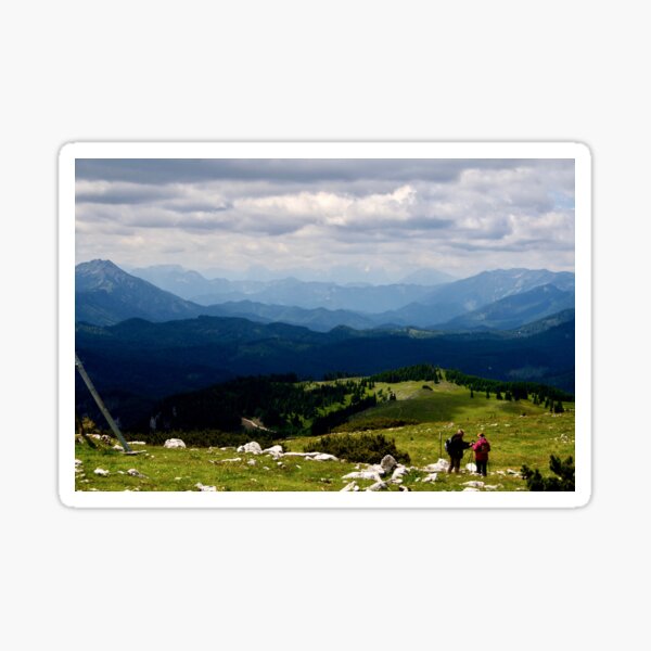 "Hiking in the Alps" Sticker by Sekans | Redbubble
