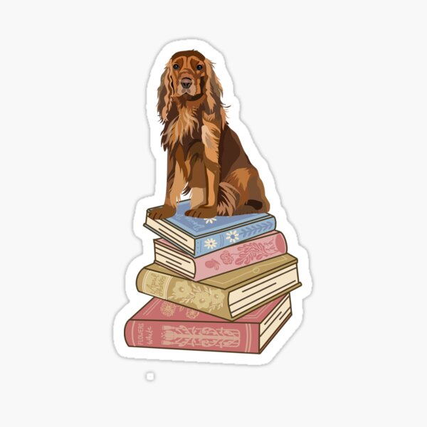 "Cocker Spaniel Dog Book Stack, tbr, booktok, book sticker, dog sticker ...