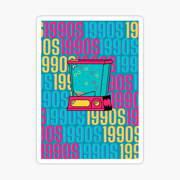"1990s retro design 11 - Teal Background" Sticker for Sale by ...