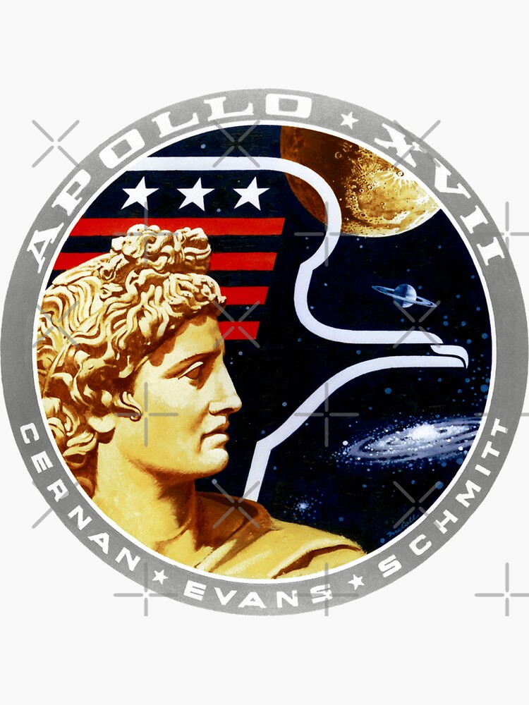 "Apollo 17 Mission Patch NASA Moon Landing" Sticker for Sale by jutulen ...