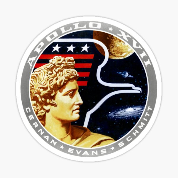 "Apollo 17 Mission Patch NASA Moon Landing" Sticker for Sale by jutulen ...