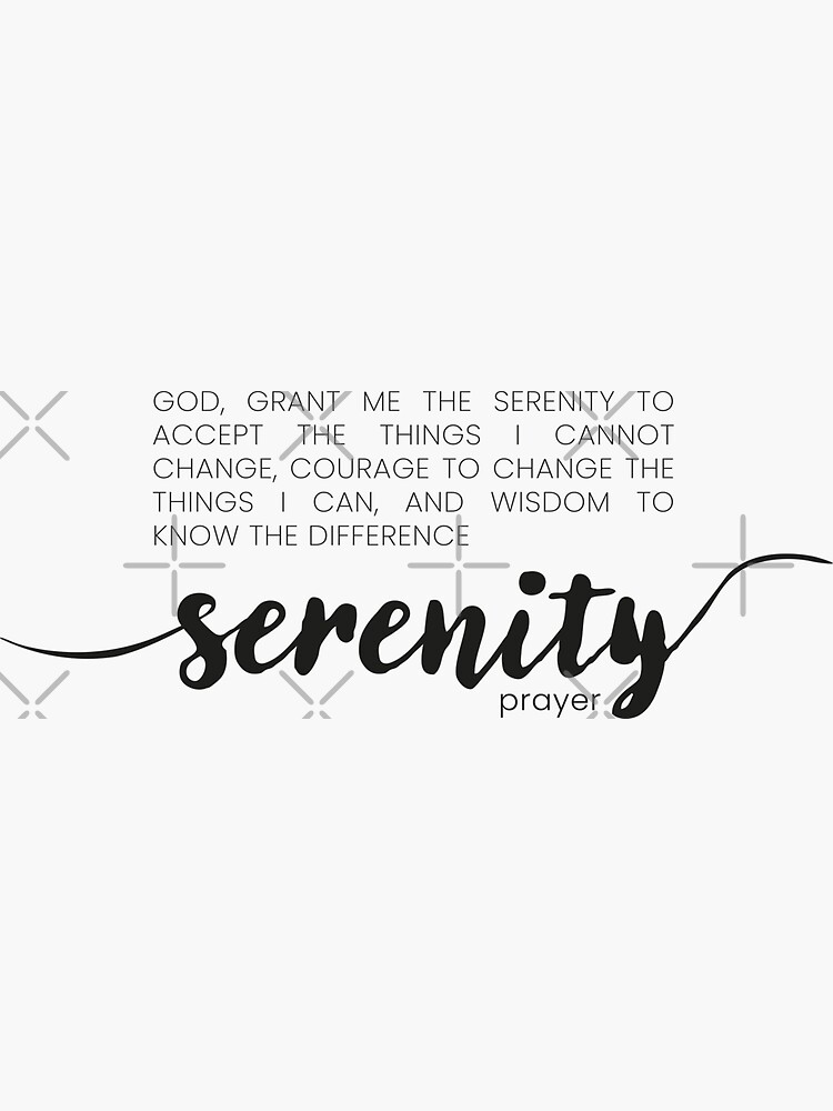 "AA prayer Serenity God Sobriety Minimalist 12 steps" Sticker for Sale ...