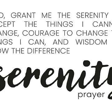 "AA prayer Serenity God Sobriety Minimalist 12 steps" Sticker for Sale ...