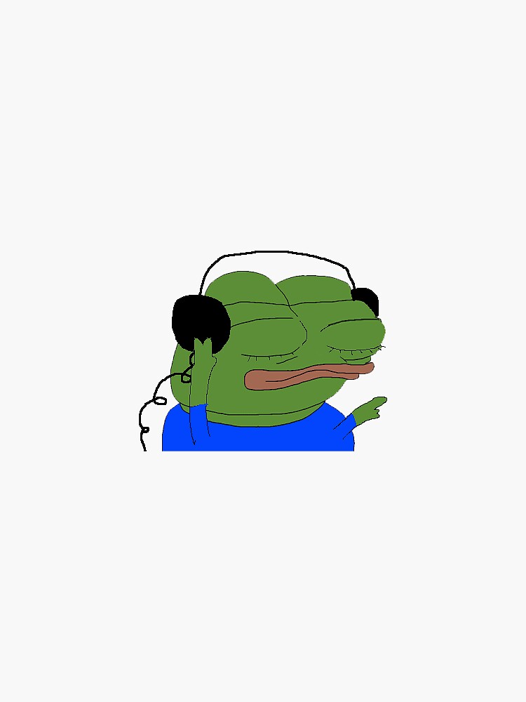 "Pepe listening to music" Sticker for Sale by epicstickers | Redbubble