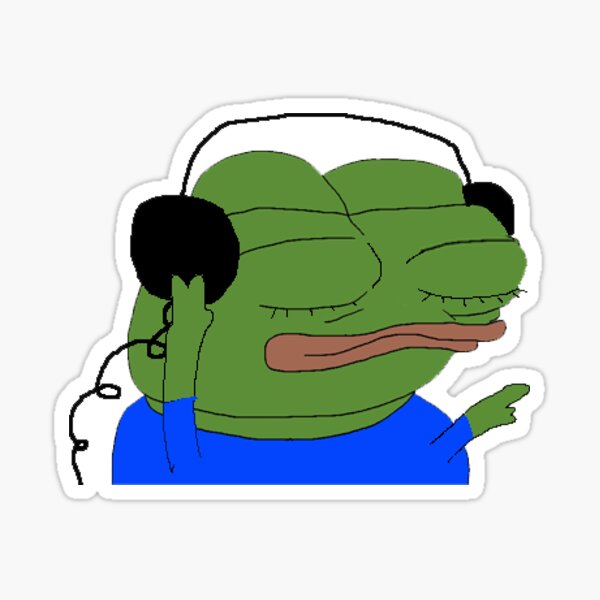 "Pepe listening to music" Sticker for Sale by epicstickers | Redbubble