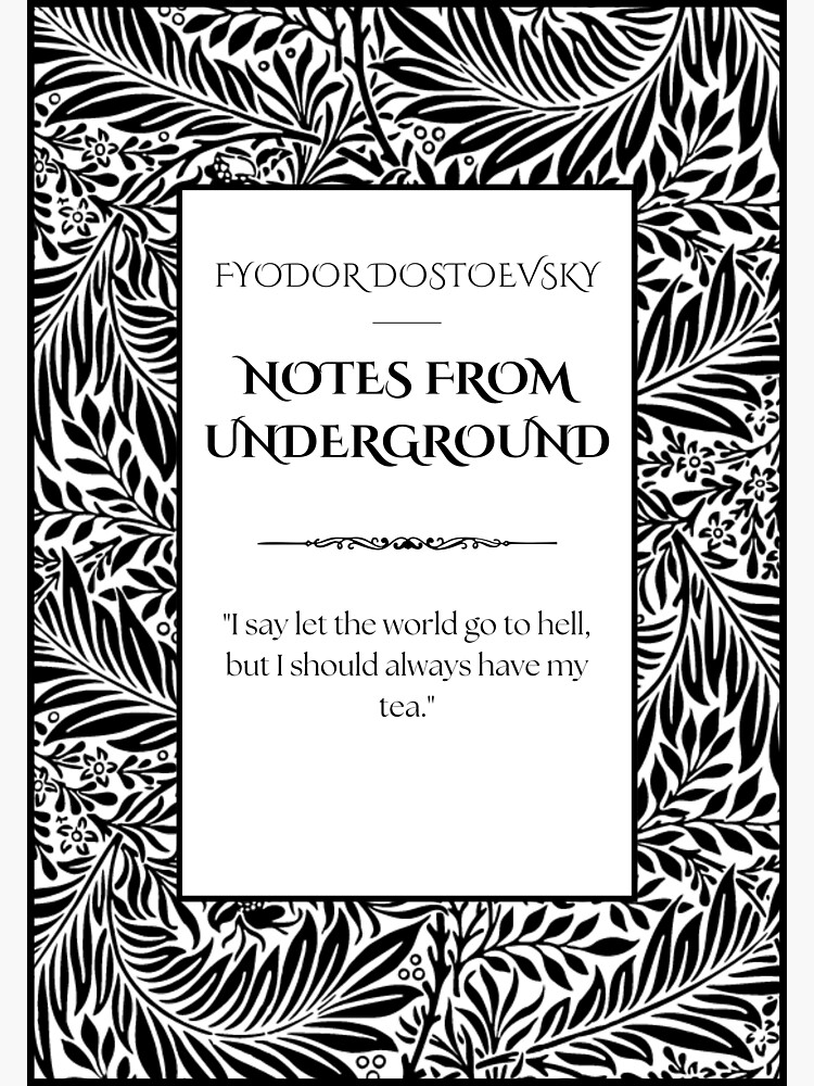 "Notes From Underground - Fyodor Dostoevsky Book cover " Sticker for ...