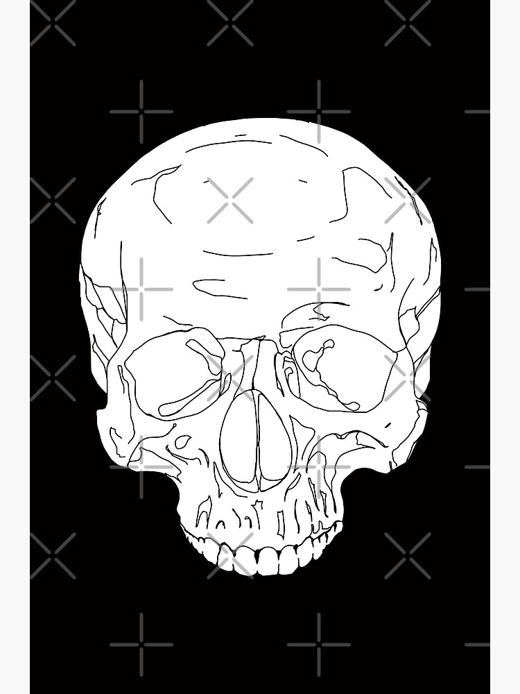 "Skull Line Drawing Black" Art Print for Sale by JaymieMetz | Redbubble