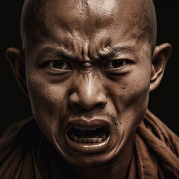 "An Angry Monk" Sticker for Sale by StudioRedKoala | Redbubble