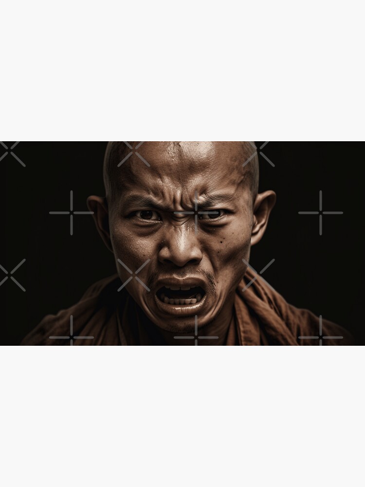 "An Angry Monk" Sticker for Sale by StudioRedKoala | Redbubble