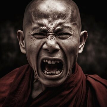 "An Angry Monk" Sticker for Sale by StudioRedKoala | Redbubble