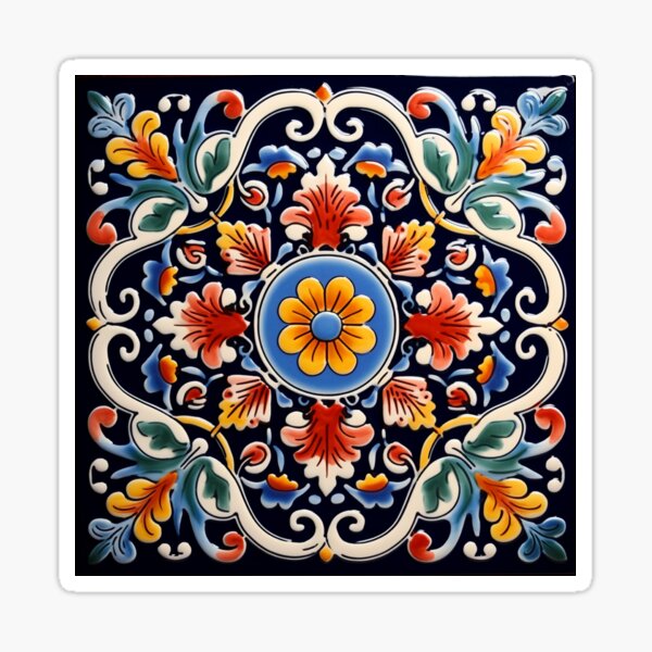 "Authentic Traditional Talavera Tile" Sticker for Sale by FineArtsPro ...