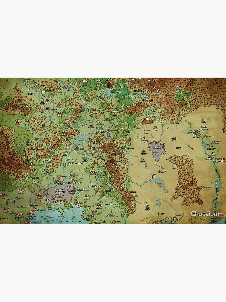 Dragon Pass and Prax Map by Darya Makarava Premium Matte Vertical ...