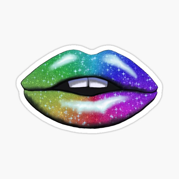 "Rainbow Lips" Sticker for Sale by Shellie Bruner | Redbubble