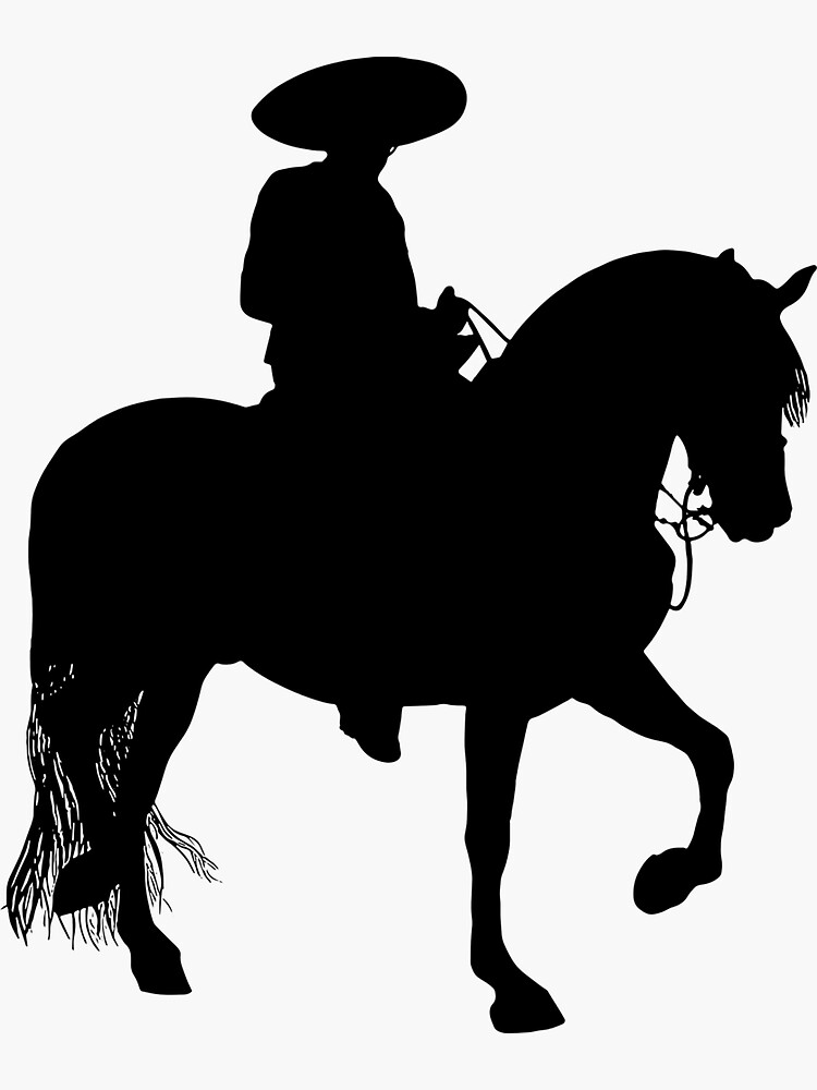 "Mexican charro horse and cowboy" Sticker for Sale by Kattt20 | Redbubble