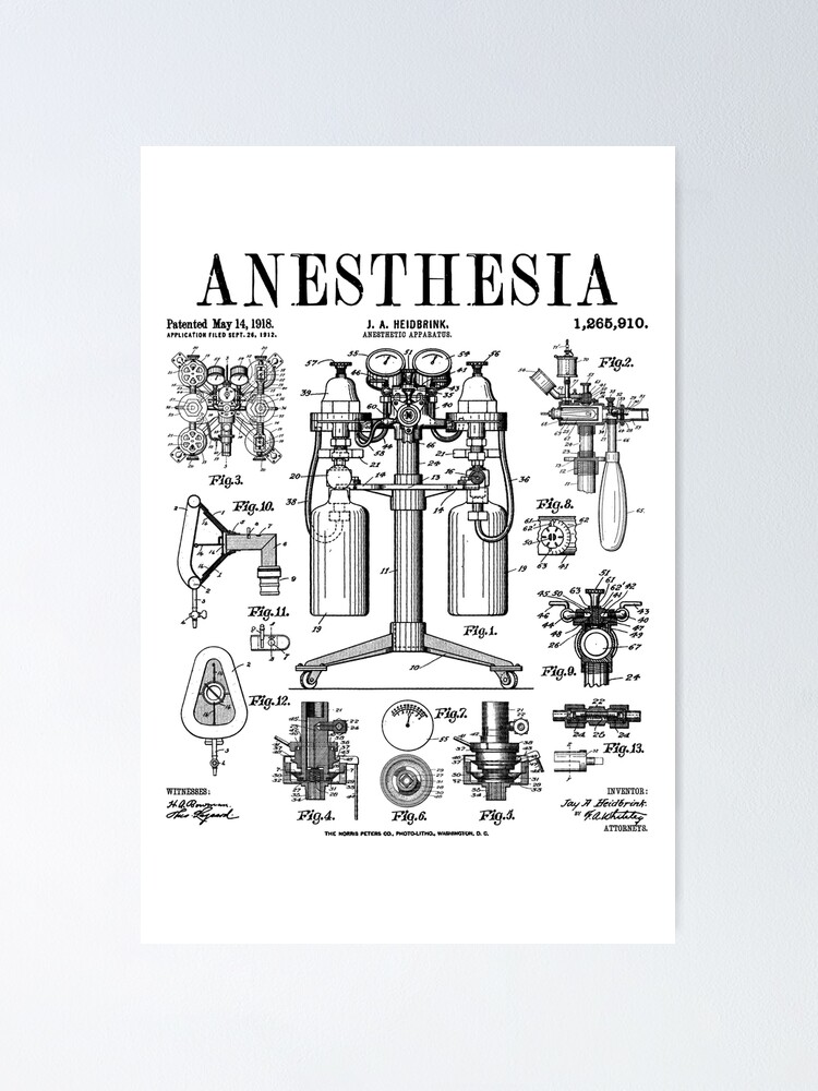 "Nurse Doctor Anesthesia Medical Anesthetist Vintage Patent" Poster for ...