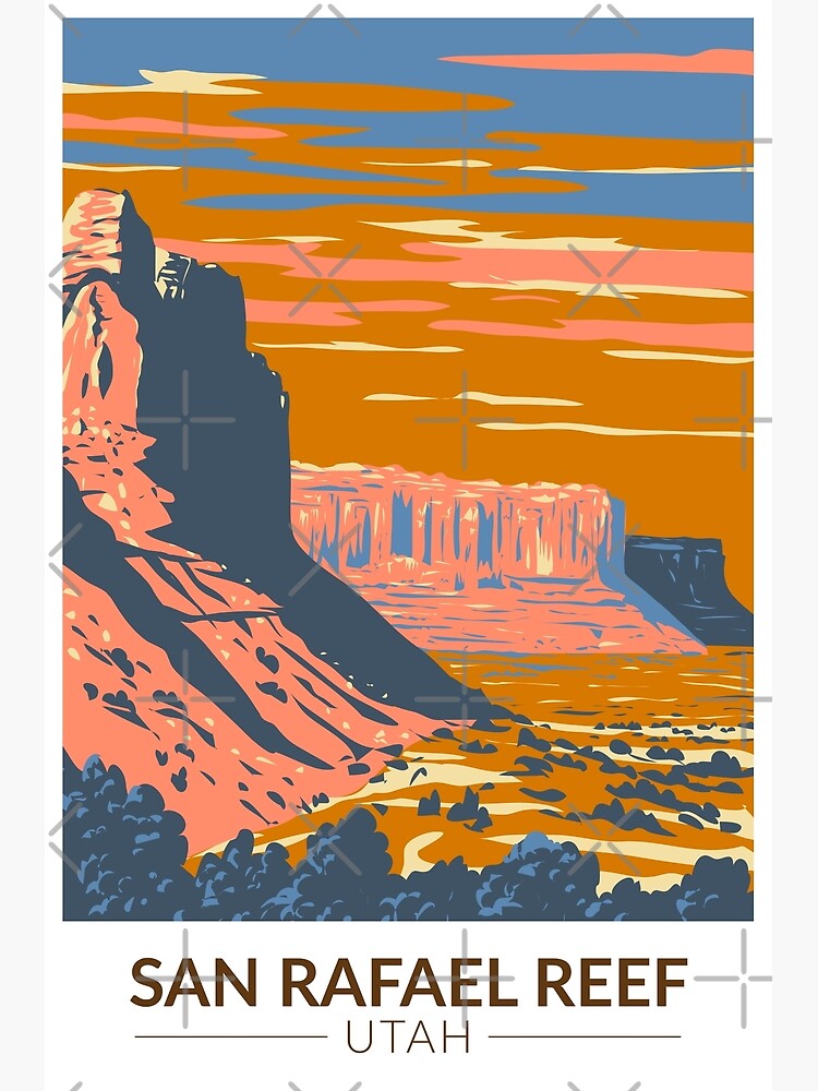 "San Rafael Reef Utah Travel Art Vintage" Poster for Sale by ...