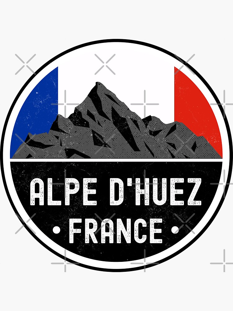 "Alpe d'Huez in France, Vintage" Sticker for Sale by Travelers Verse ...