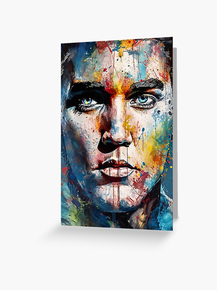 "pop art abstrakt King Elvis face" Greeting Card by Carinaprint | Redbubble