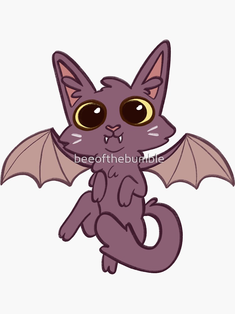 "Bat Cat" Sticker for Sale by beeofthebumble | Redbubble
