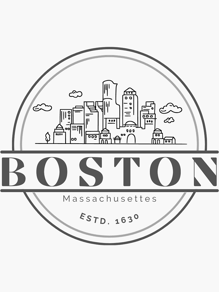 "Boston Skyline Logo (CUSTOMIZABLE COLORS)" Sticker for Sale by ...