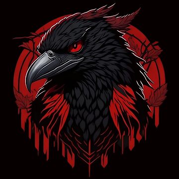 "Menacing Anime-Inspired Crow" Sticker for Sale by BBWat | Redbubble